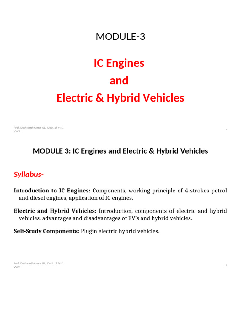 Ime - Module-3 - Ic Engines | PDF | Internal Combustion Engine | Diesel Engine