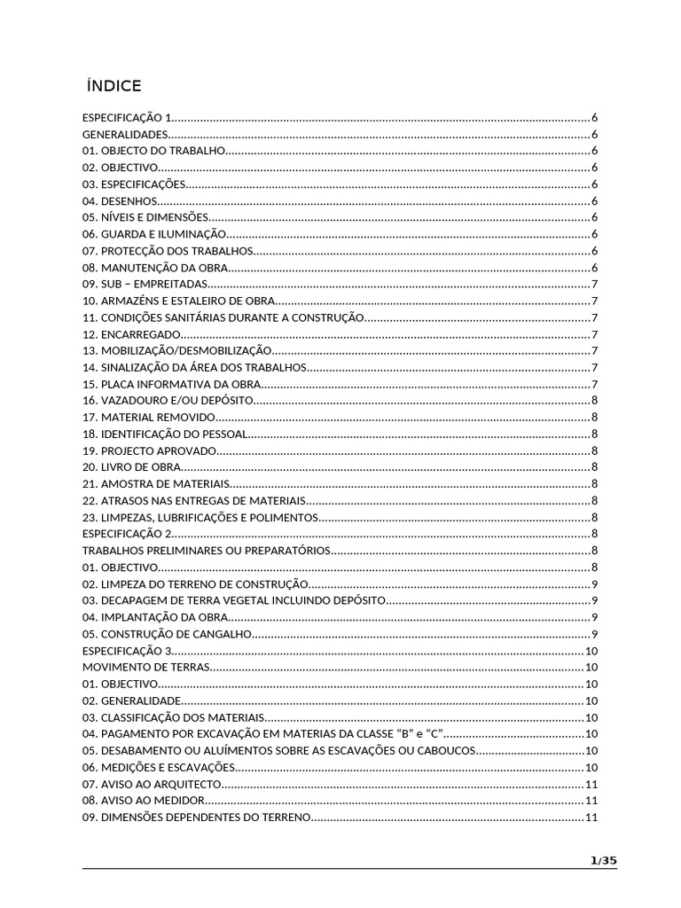 Especificacoes Tecnicas - Casa PCA Revisto | PDF | Concreto | Solo