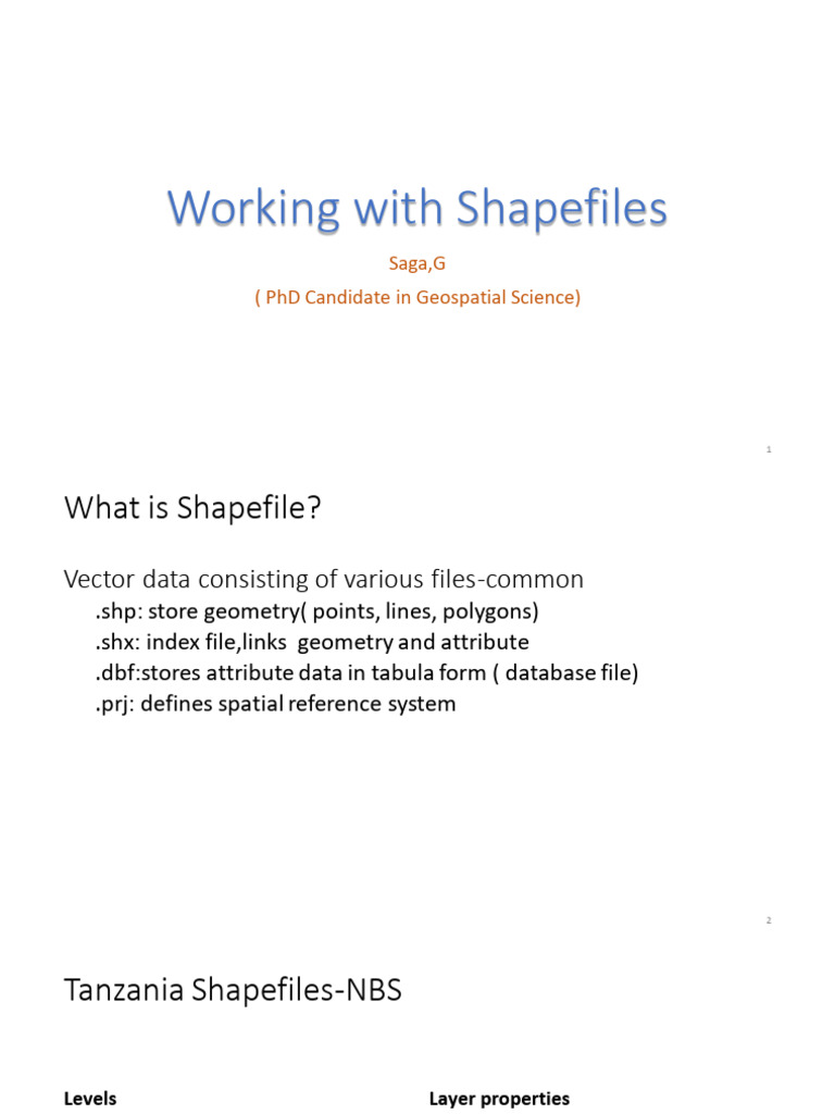 Lecture 5 Working With Shapefiles Pdf Geographic Data And Information Geographical Technology