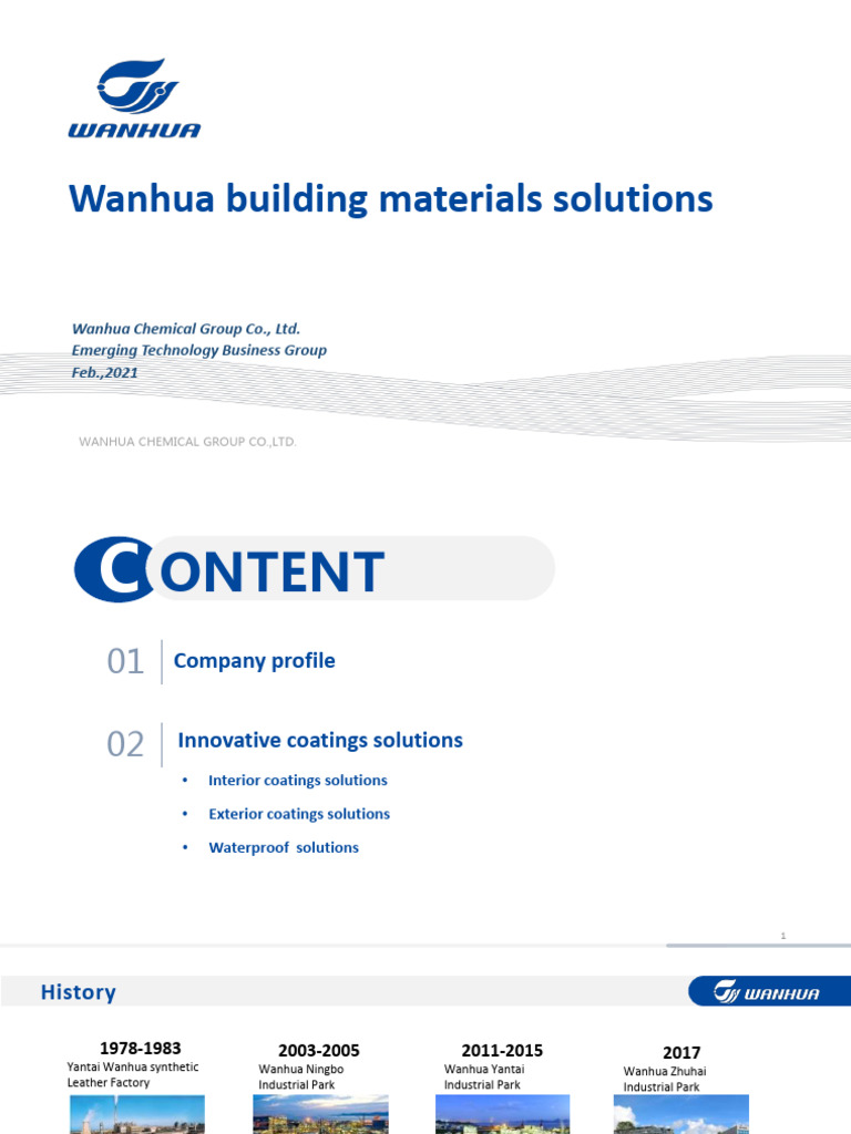 Wanhua Building Material Solutions | PDF | Polyurethane | Formaldehyde