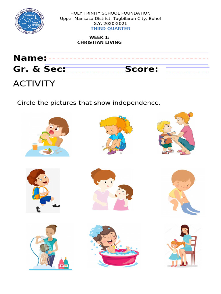 Being Independent Worksheet | PDF