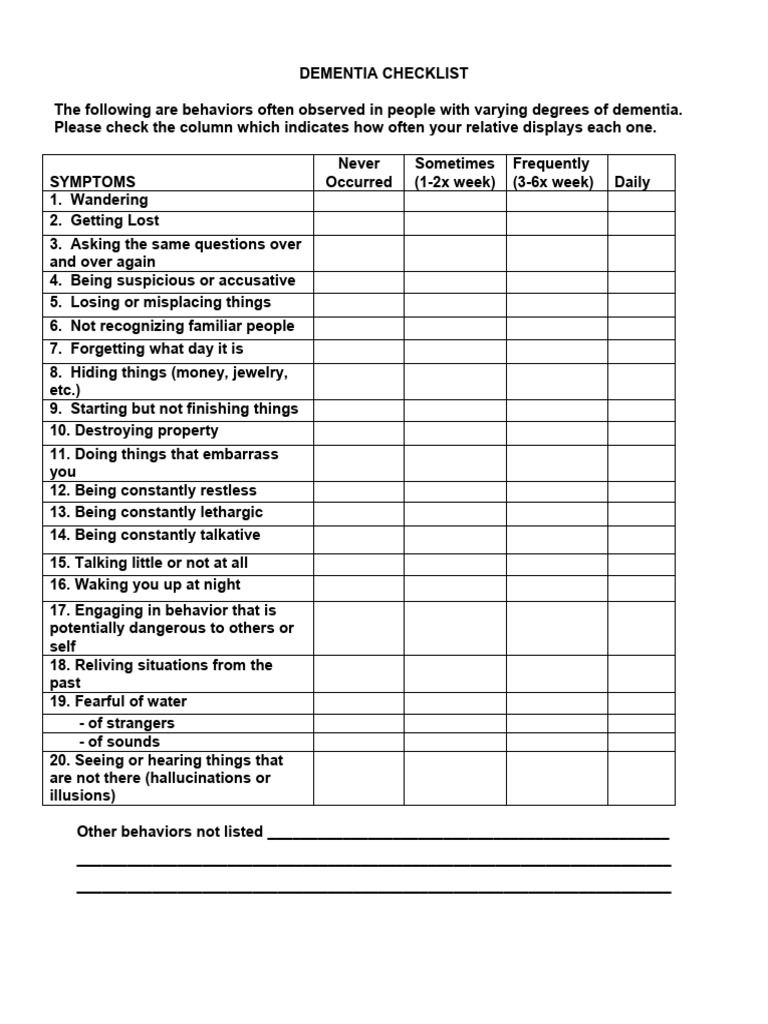 DEMENTIA_CHECKLIST | PDF