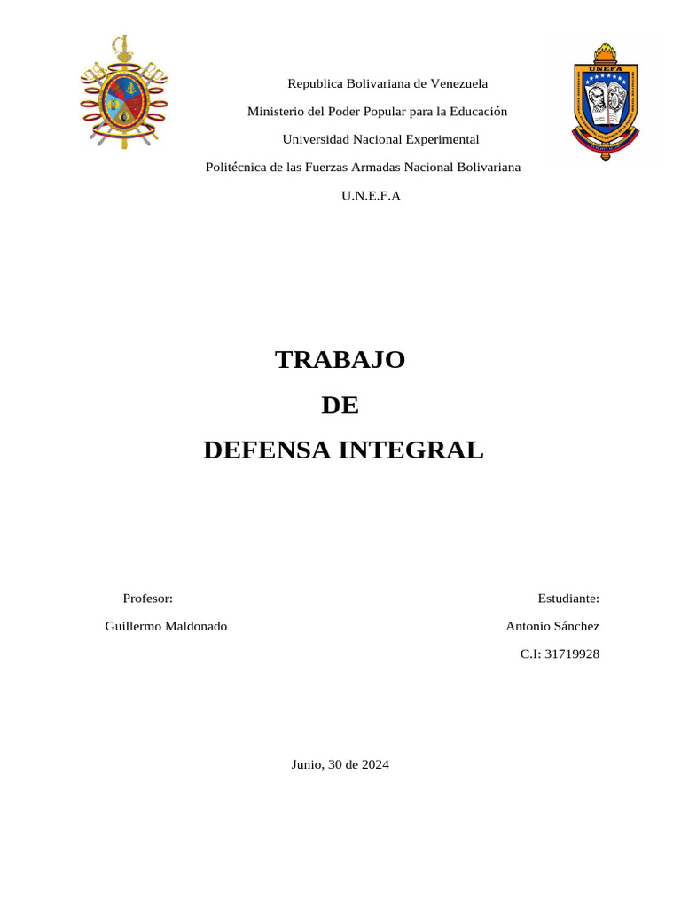 Trabajo de Defensa Integral | PDF