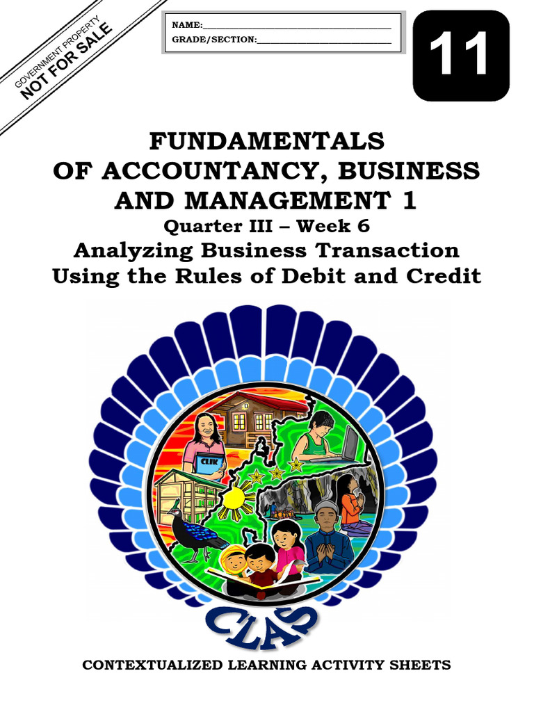 ABM 11 FABM1 q3 Clas6 Analyzing Business Transaction Using The Rules of ...