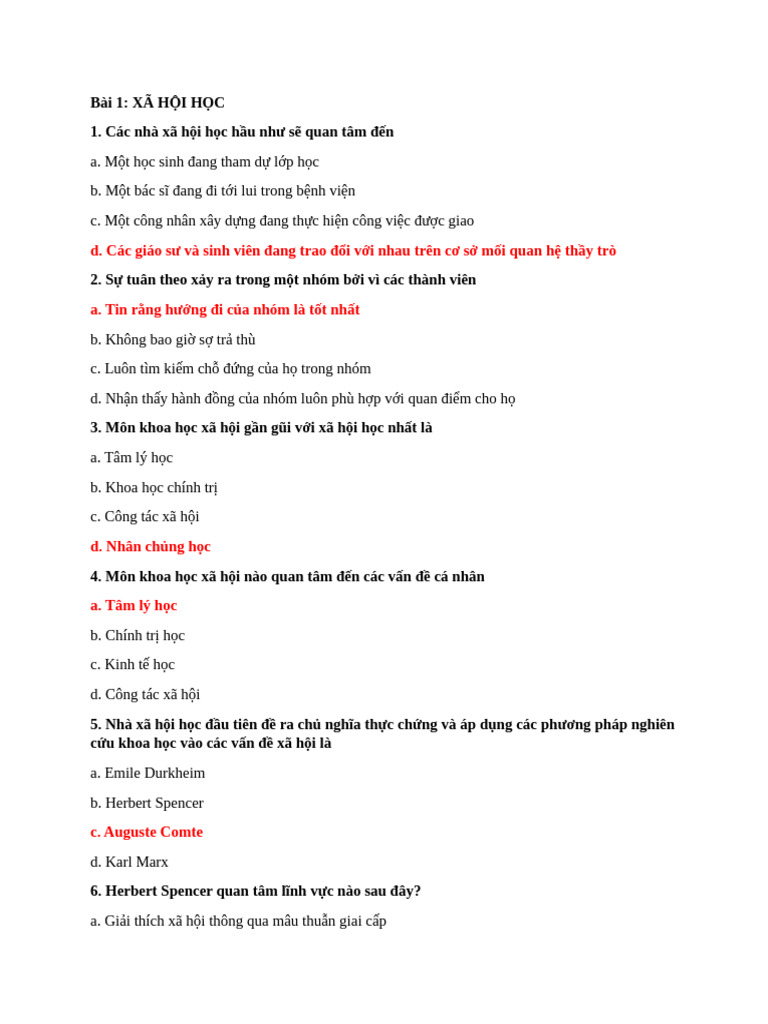 File Ôn Trắc Nhiệm Xhh | PDF