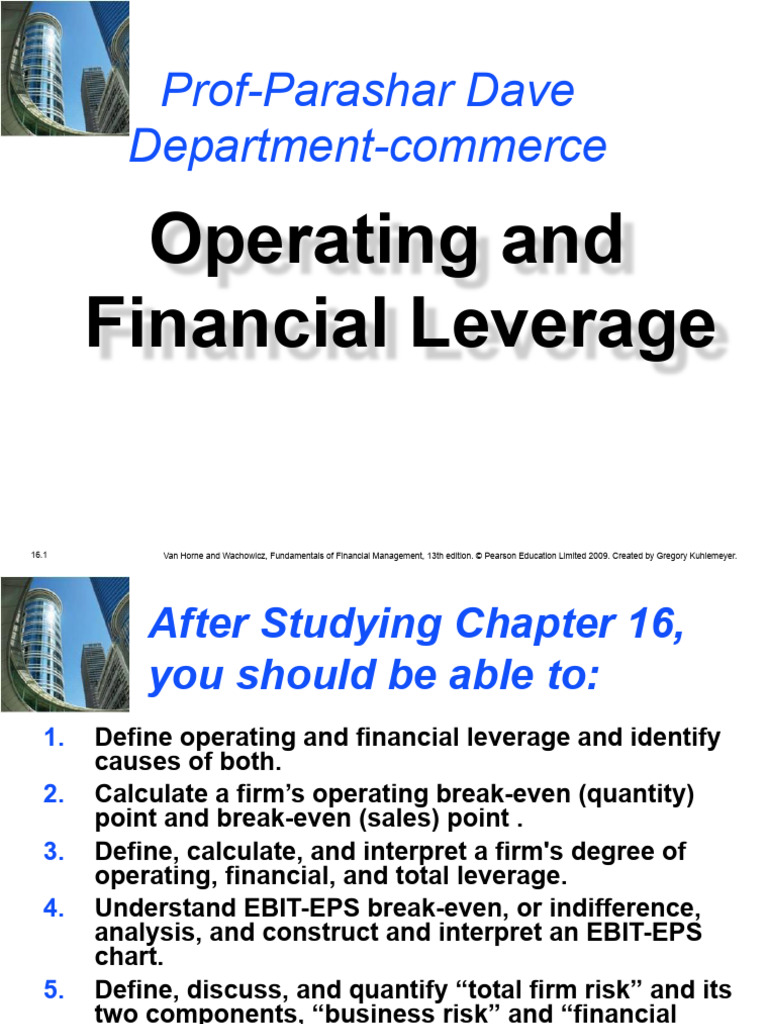 of Parasir Dave On Leverages | PDF | Debt | Interest