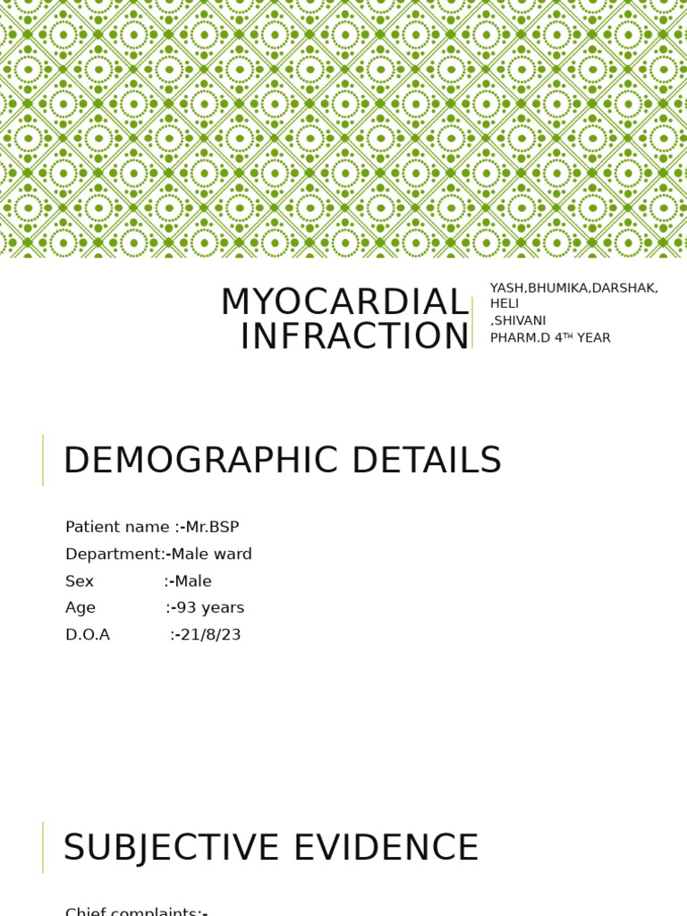 Myocardial Infraction 1 | PDF | Calorie Restriction | Clinical Medicine