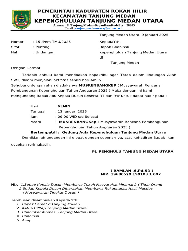 Undangan Musrenbang | PDF