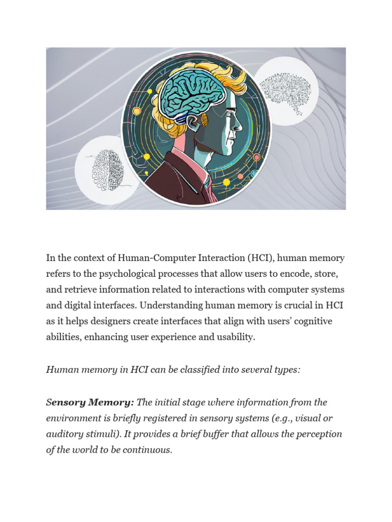 Human Memory in HCI Explained | PDF | Memory | Human–Computer Interaction
