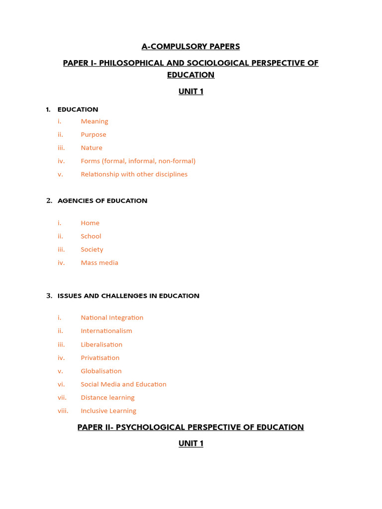B.Ed-Sem1-Papers Layout | PDF | Educational Technology | Educational Psychology