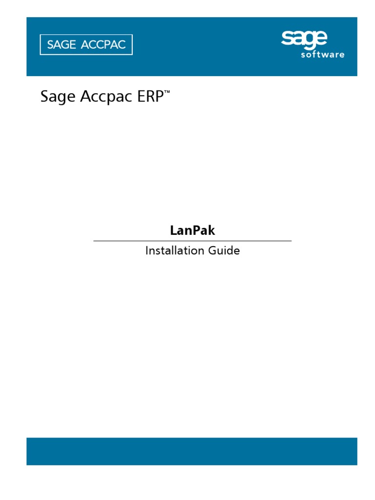 Sage Accpac LanPak Installation Guide | PDF | License | Tort