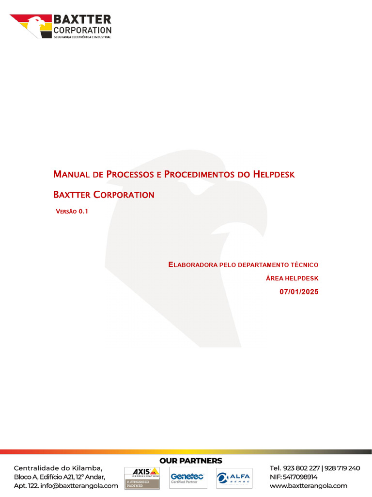 Manual de Processos e Procedimentos Departamento HelpDesk FL | PDF ...