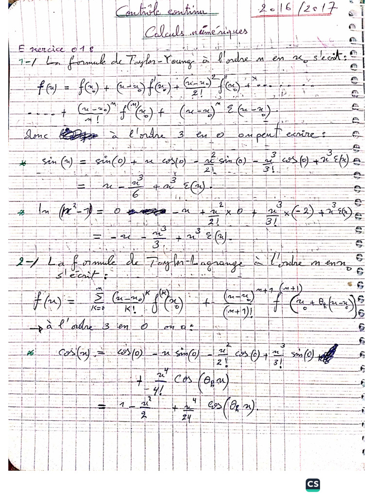 Exercice-1 Methode Numerique | PDF