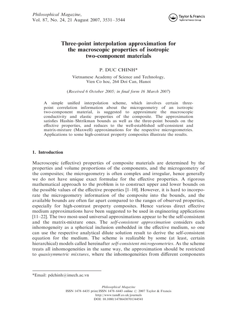 4. Three-point interpolation approximation for the macroscopic properties of isotropic two ...