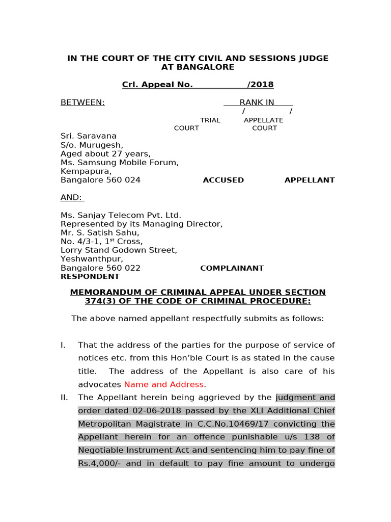 Criminal Appeal Urgent 10 Pages | PDF | Judgment (Law) | Cheque