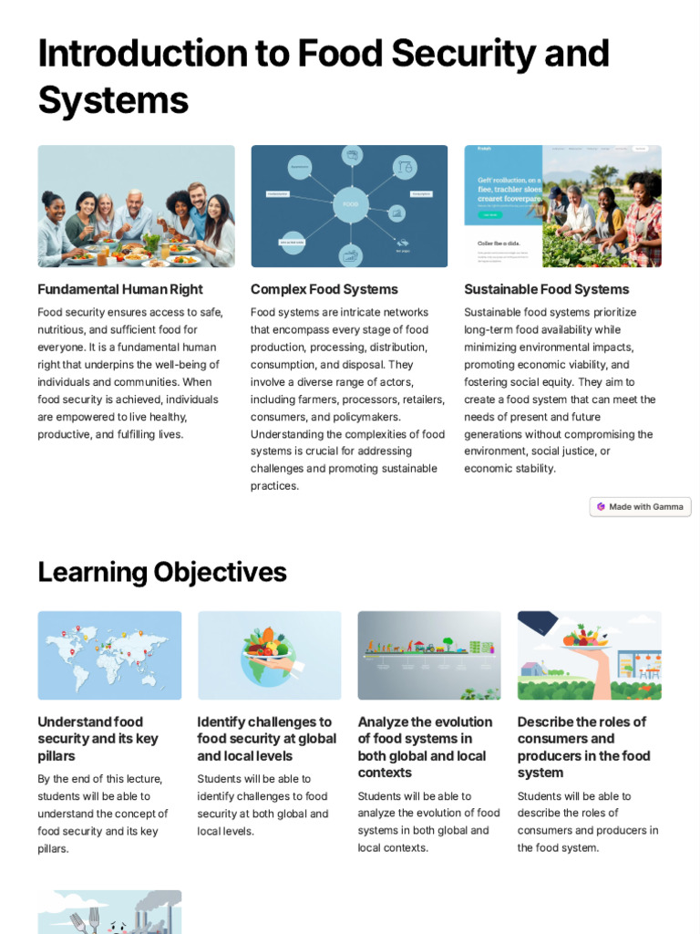 Introductionto Food Securityand Systemspptx | PDF | Food Security ...