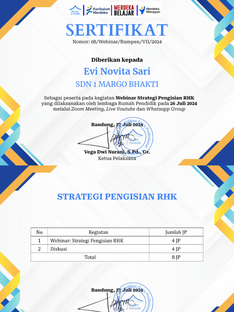 Sertifikat Evi 3 | PDF