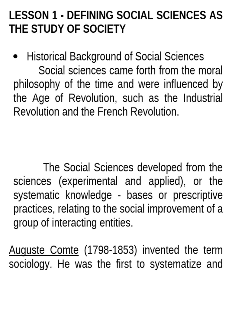 LESSON 1 | PDF | Science | Social Sciences