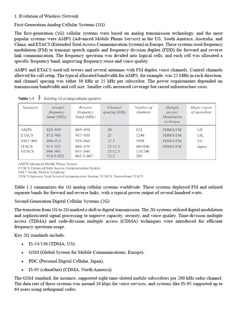 Evolution of Wireless Networks Explained | PDF | Cellular Network | Gsm