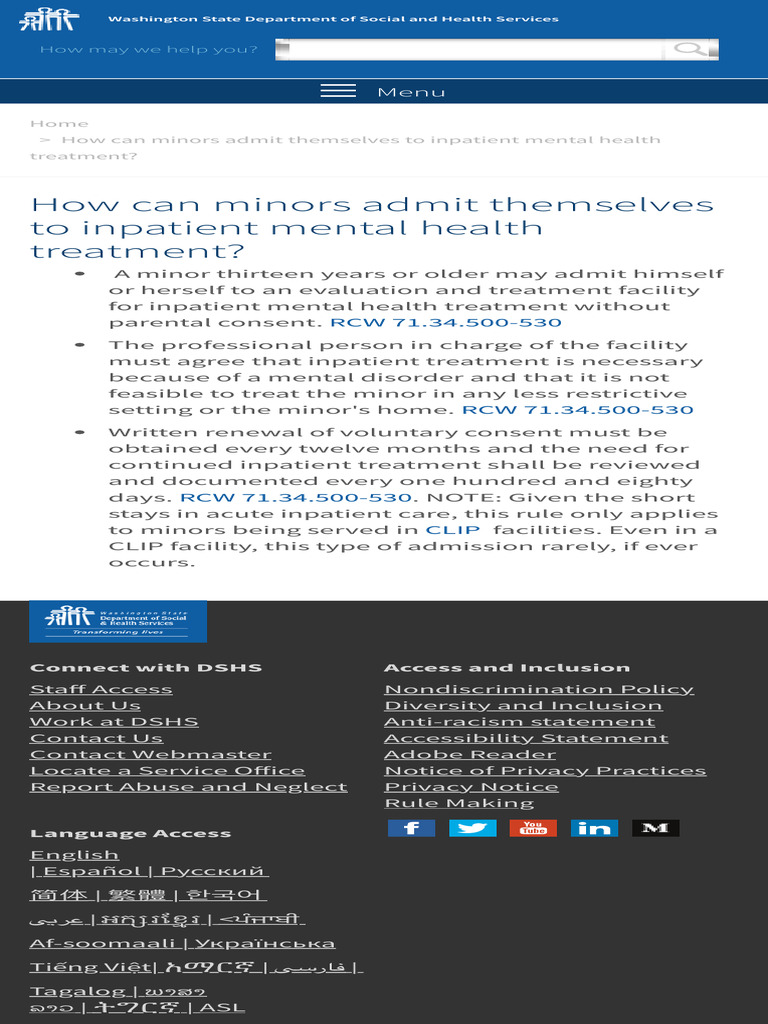 How Can Minors Admit Themselves To Inpatient Mental Health Treatment ...