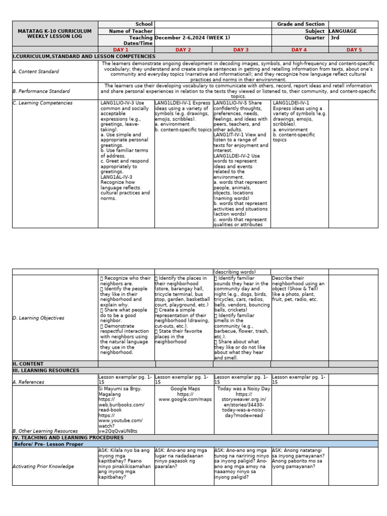 Done-Language Q3week 1 | PDF