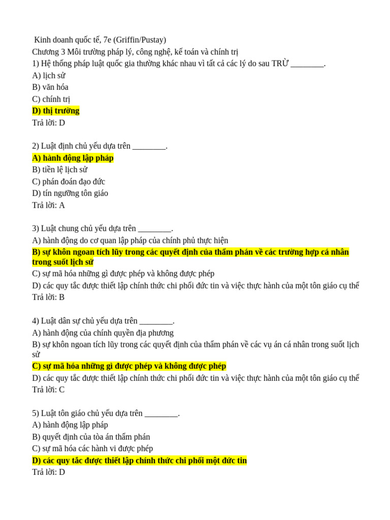 dịch - IB TEST BANK CHAP 3 | PDF