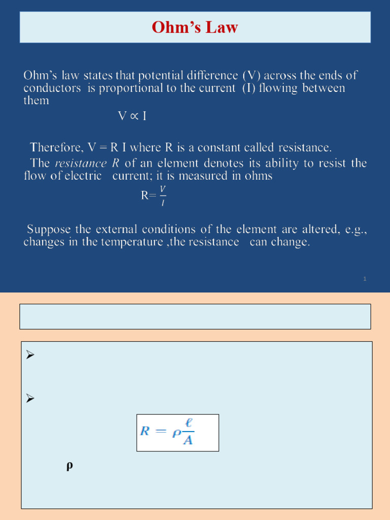 Ohms Law and Kirchhoffs Law | PDF | Electrical Resistance And Conductance | Resistor