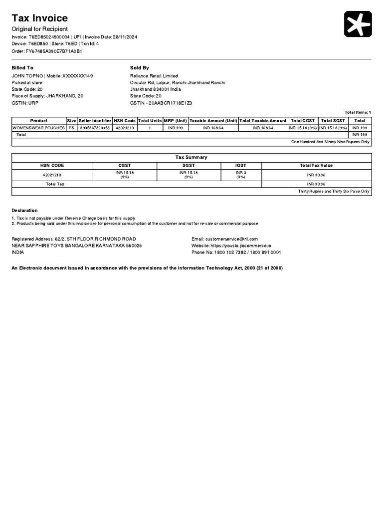 17327949382881007511_invoice | PDF | Invoice | Taxes