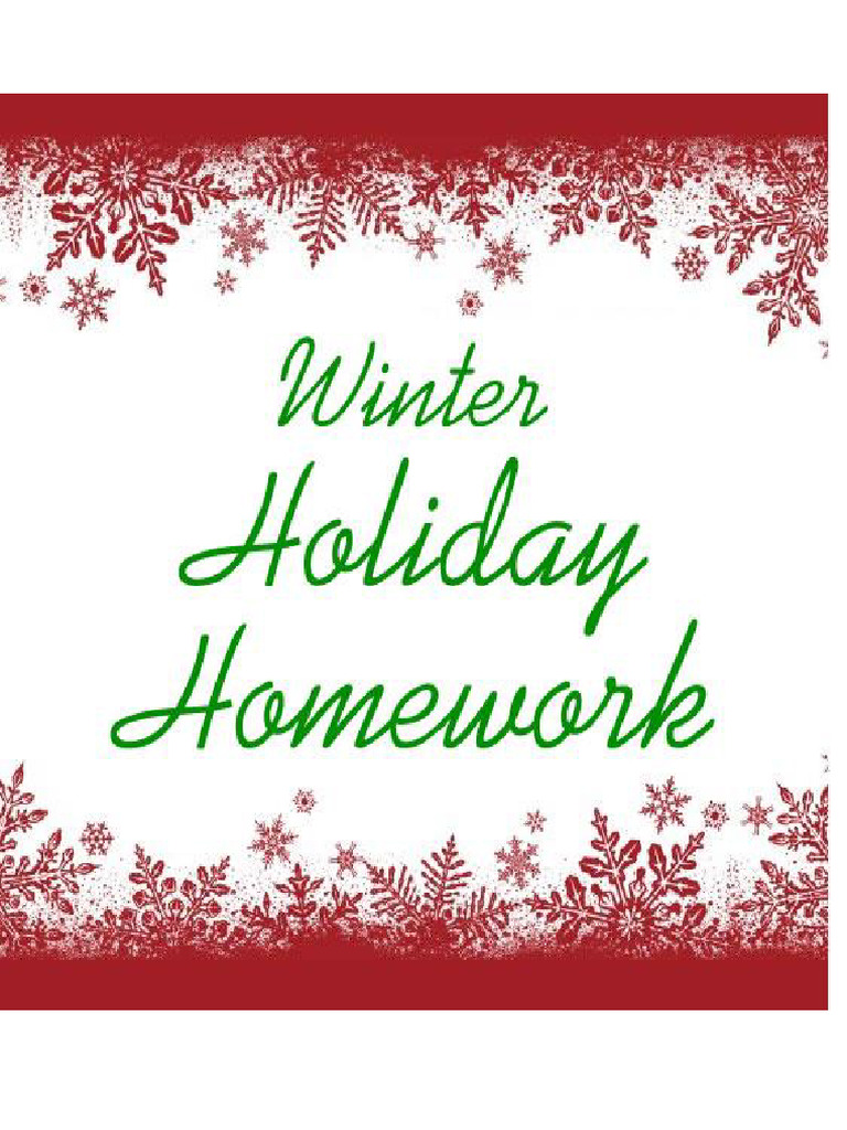 Winter Holidays Homework LKG | PDF