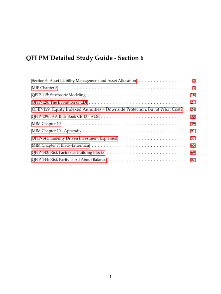 QFI PM DSG Section 6 v2 | PDF | Asset Allocation | Modern Portfolio Theory
