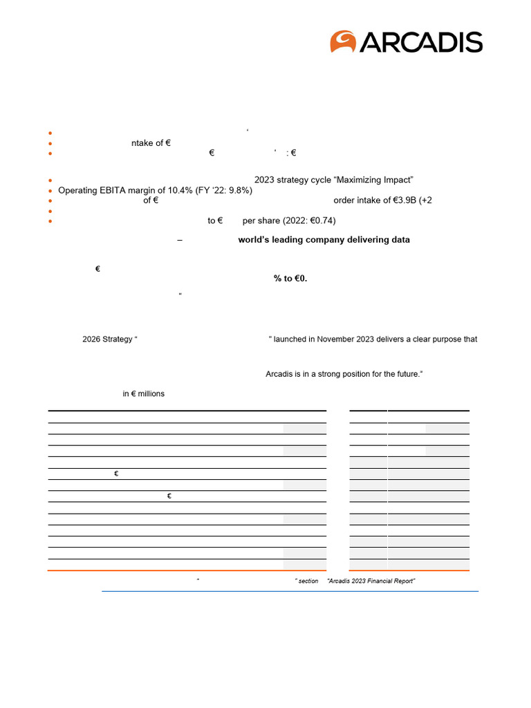 Arcadis q4 and Fy 2023 Results Press Release 1 | PDF | Mergers And ...