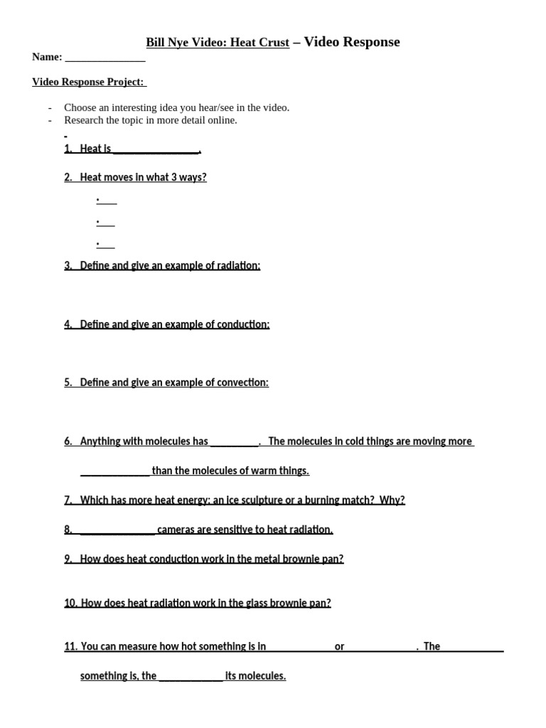 Bill Nye Heat Video Response-2 | PDF