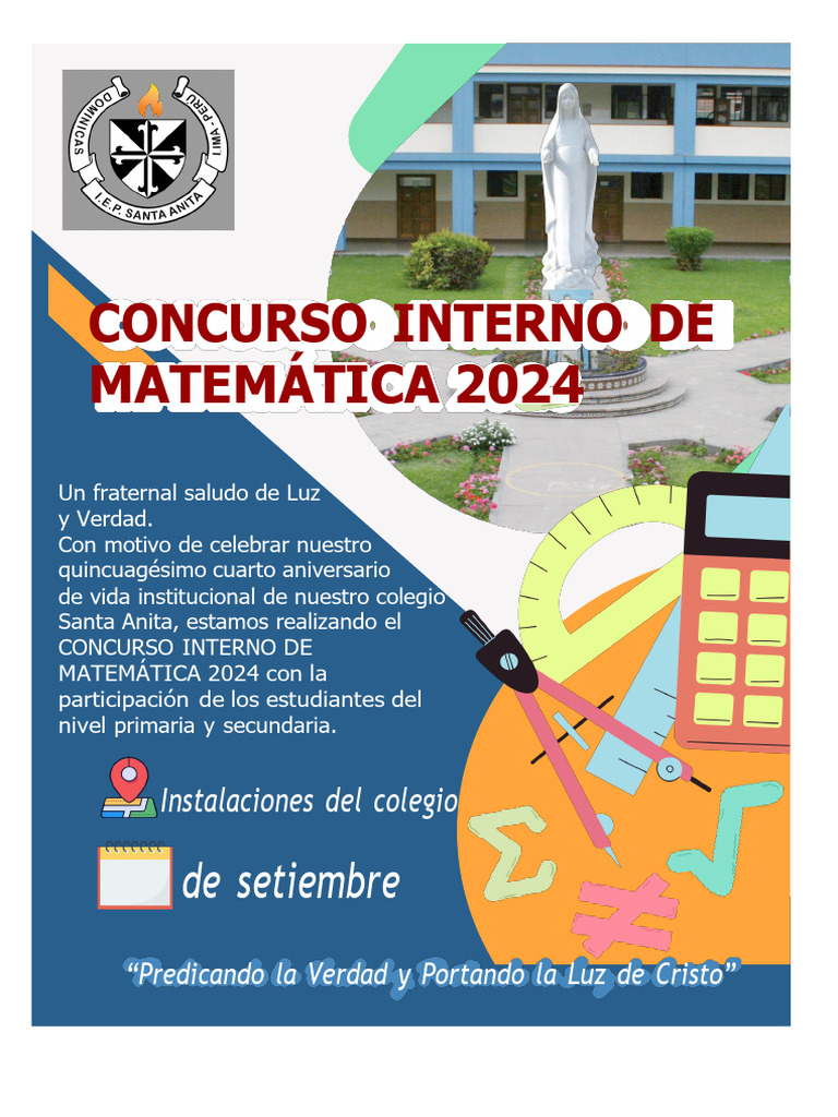 Concurso de Matemática 2024 Santa Anita | PDF