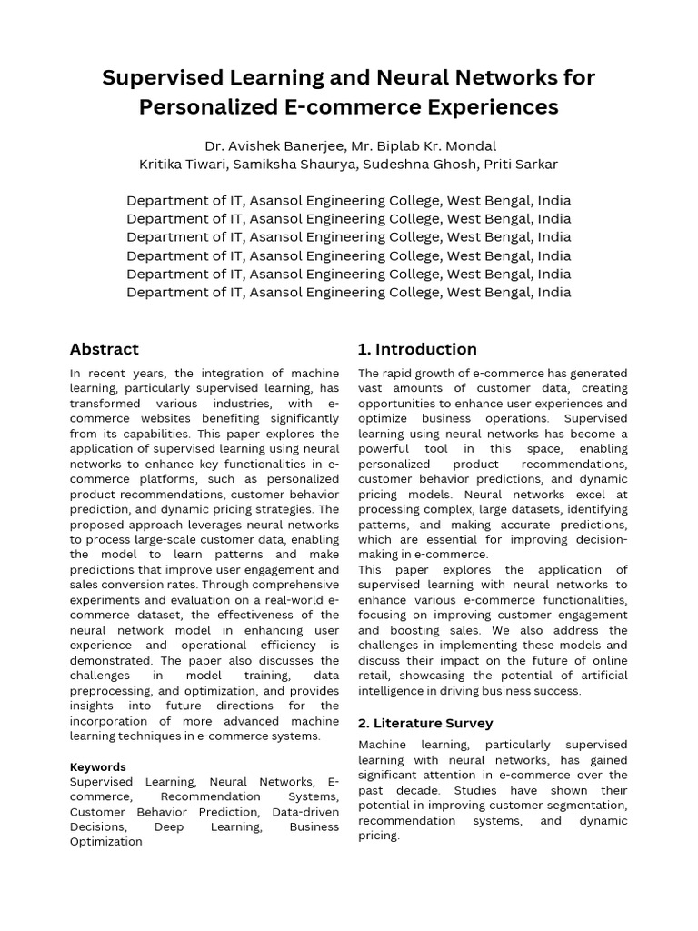 Personalized Ecommerce Neural Networks Paper | PDF | Deep Learning ...
