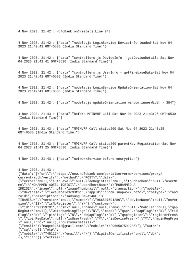 HdfcLogs_20_june_23 | PDF | Computer Access Control | Applications Of Cryptography