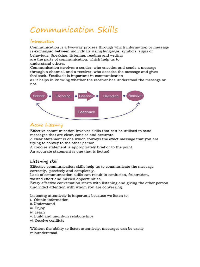 Communication Skills | PDF | Communication | Sentence (Linguistics)