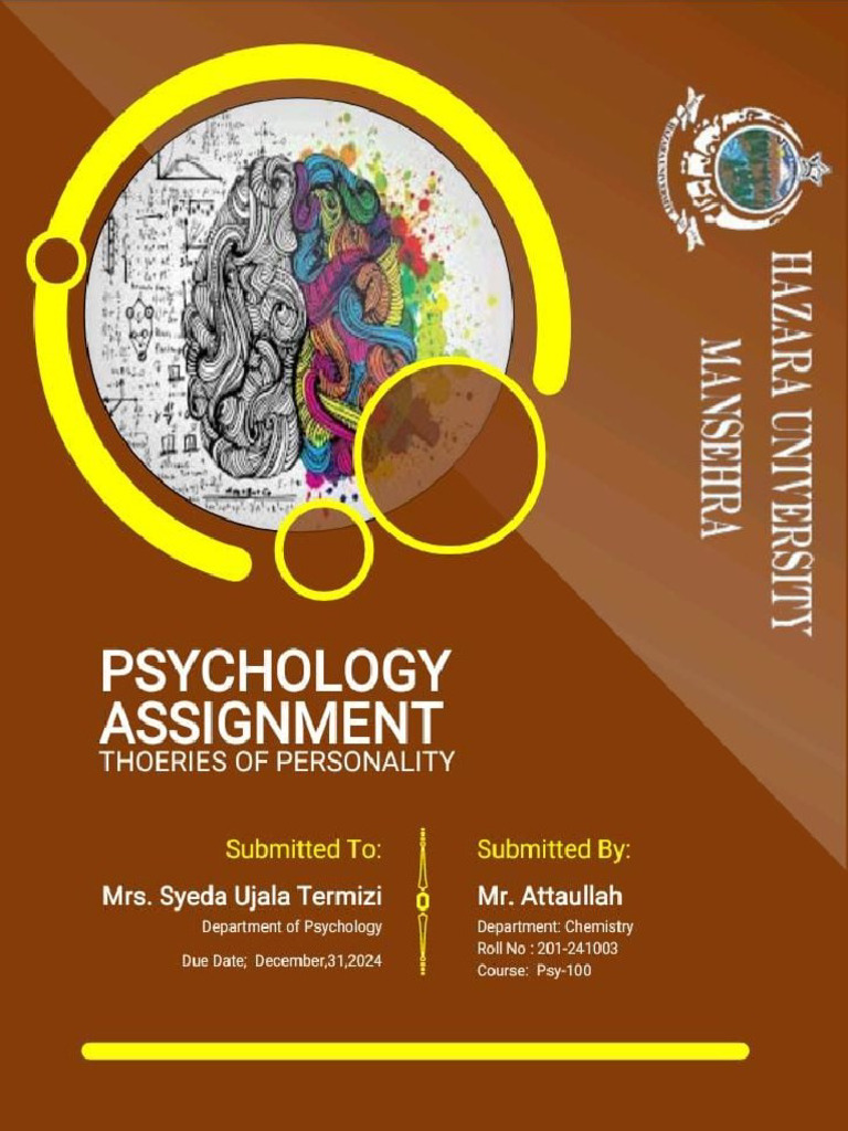 psy assignment | PDF | Psychoanalysis | Id