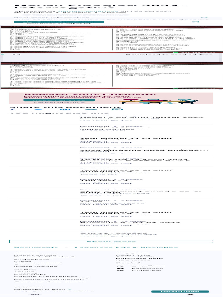 Movzu Sinaqlari 2024 - Interrogative PDF Lang | PDF | Scribd | Computing