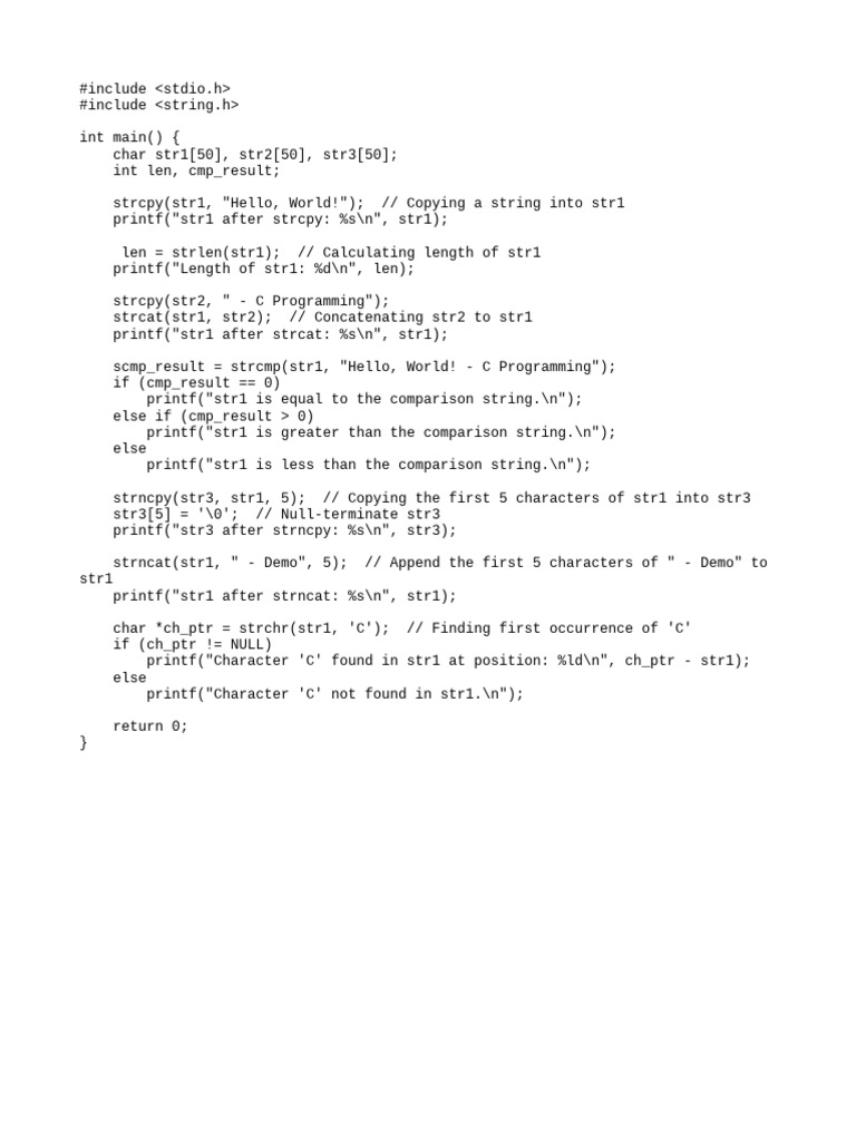 7 Sring Handling Function in C | PDF