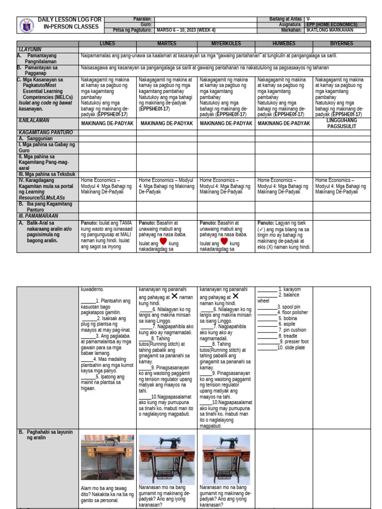 g5 q3w4 DLL Epp-He (Melcs) | PDF