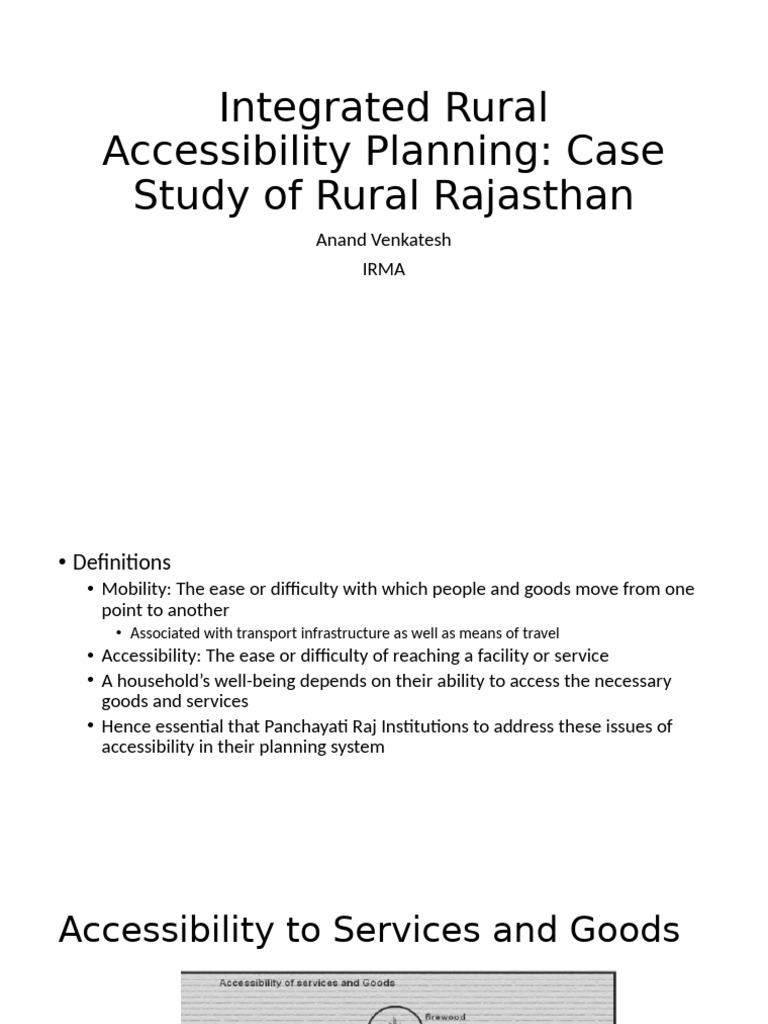 Integrated Rural Accessibility Planning | PDF | Drinking Water ...