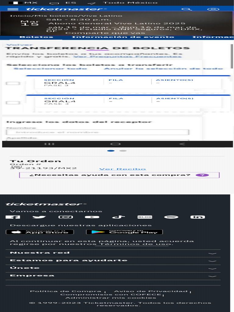 Ticketmaster Mi Cuenta PDF | PDF
