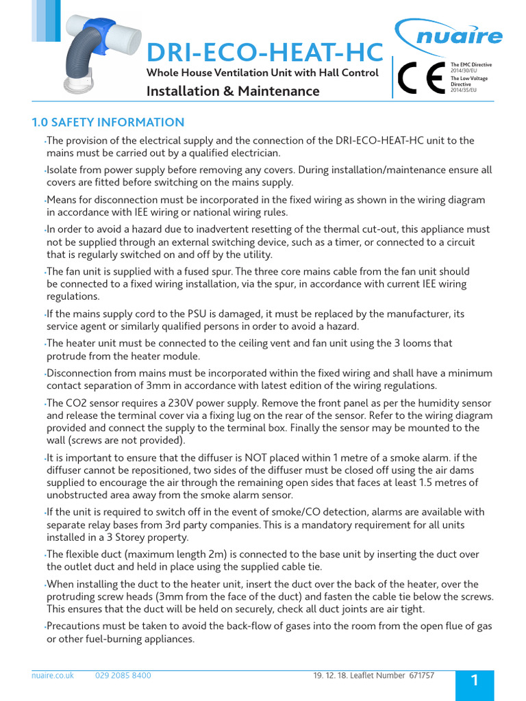 DRI-ECO-HEAT-HC Installation Guide | PDF | Ventilation (Architecture ...