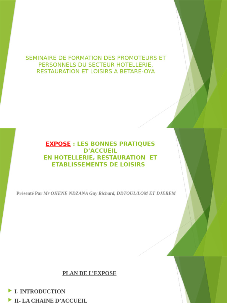 Exposé sur l'Accueil | PDF