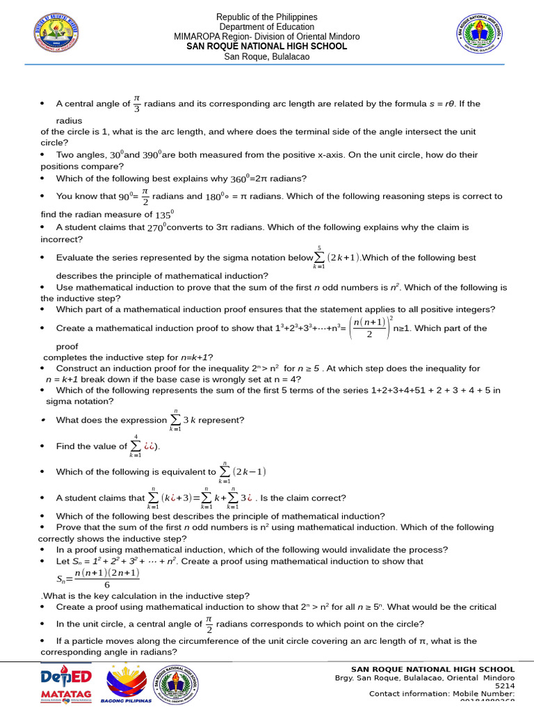 Pre Cal Reviewer 2 | PDF | Mathematics | Elementary Geometry