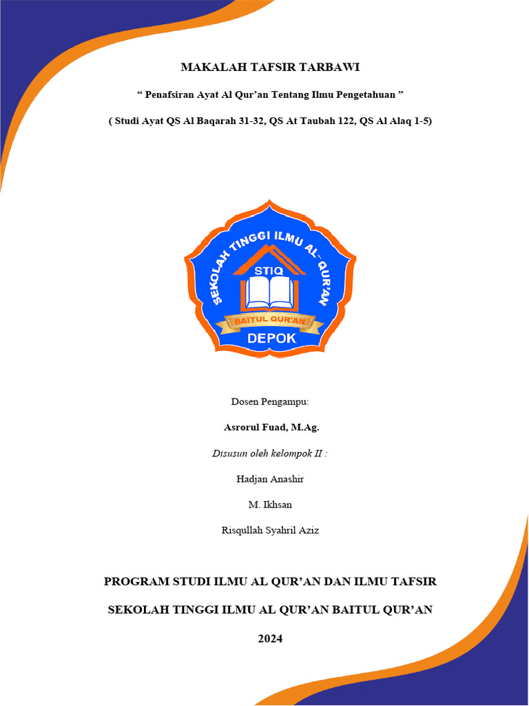 MAKALAH TAFSIR TARBAWI | PDF