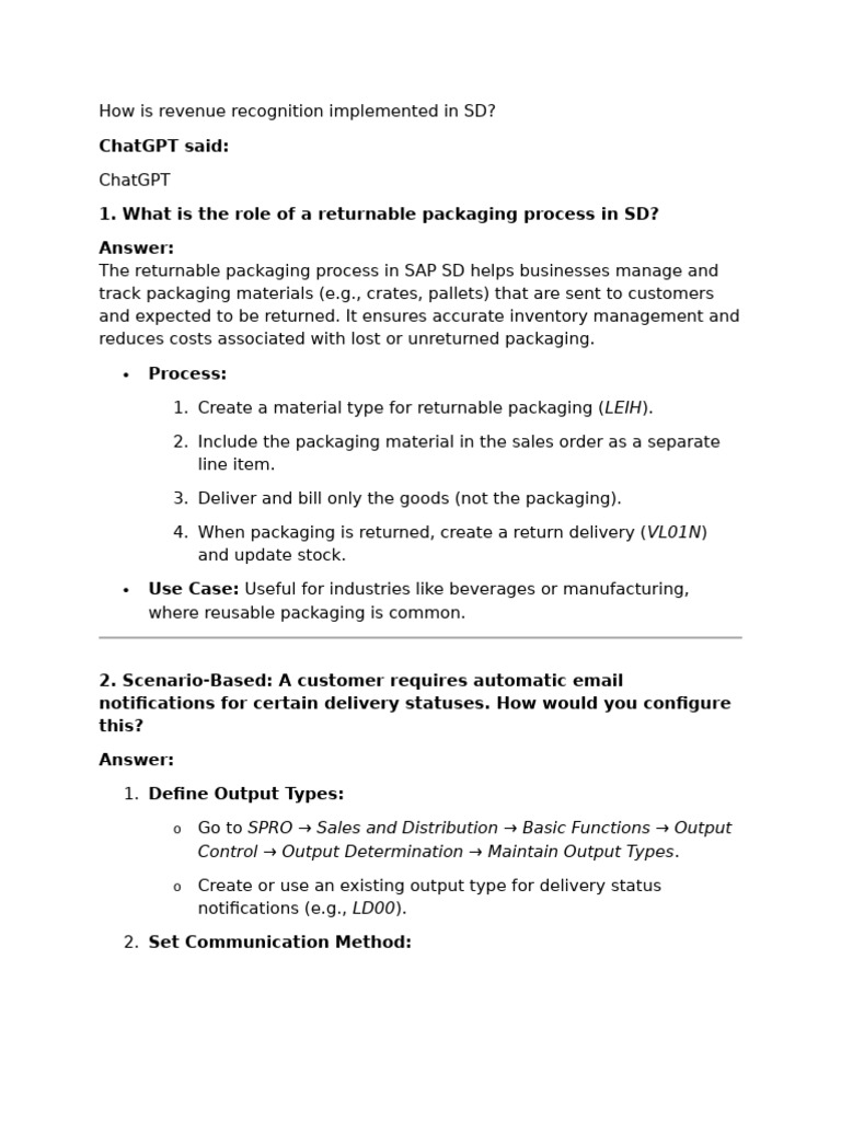 Advance Topic SD Q A | PDF | Pricing | Packaging And Labeling