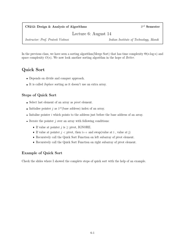 Lec 6 | PDF | Time Complexity | Pointer (Computer Programming) Lec 6 | PDF | Time Complexity | Pointer (Computer Programming)