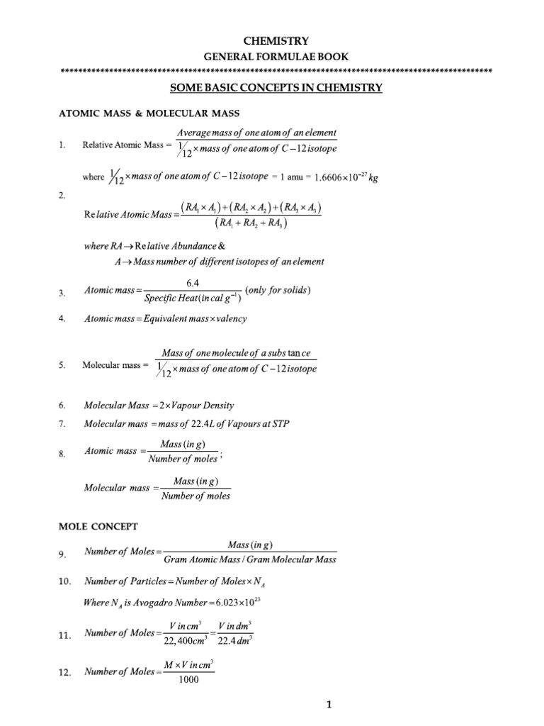Important Formulas | PDF