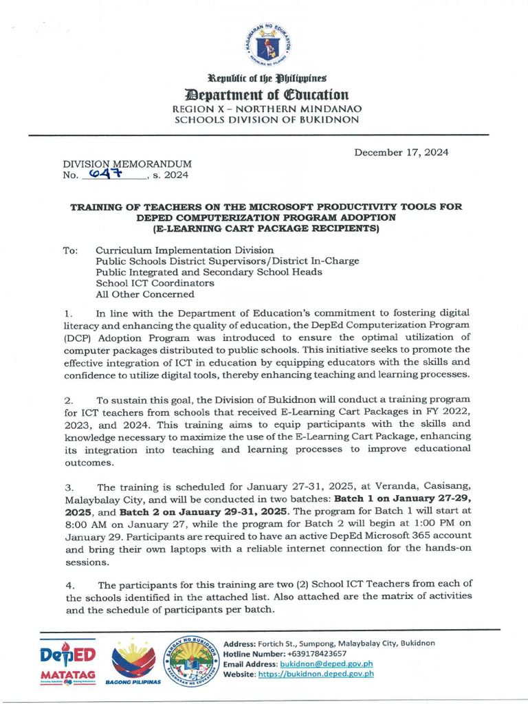 Memorandum 2024 | PDF